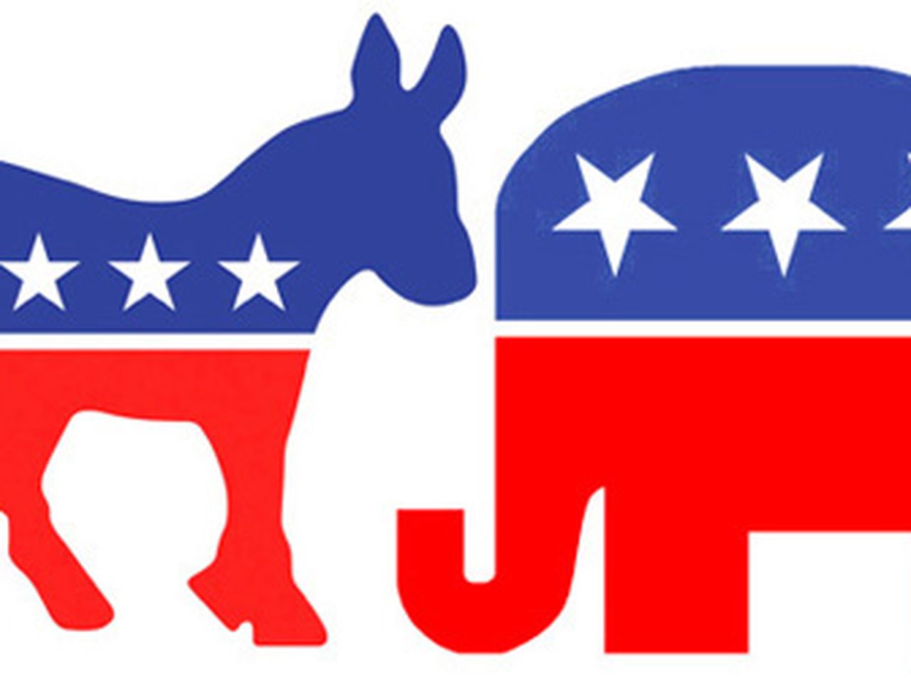 Democratic Donkey And Republican Elephant Democrat Donkey Kicking