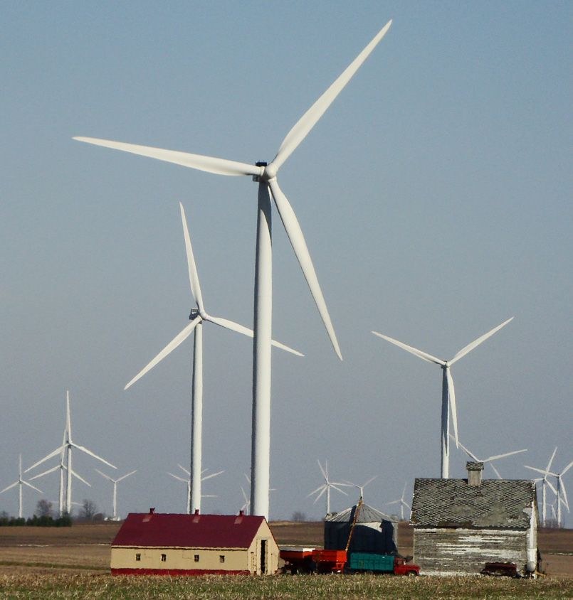 Wind Chargers are the new "agriculture" on this Boswell, Indiana farm ...
