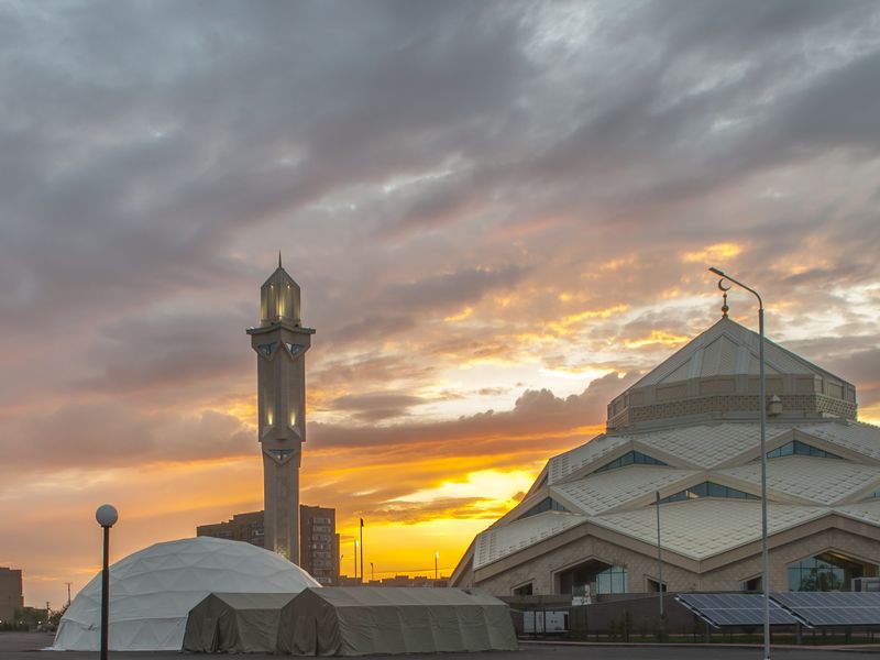 New futuristic mosque at sunrise | Smithsonian Photo Contest ...