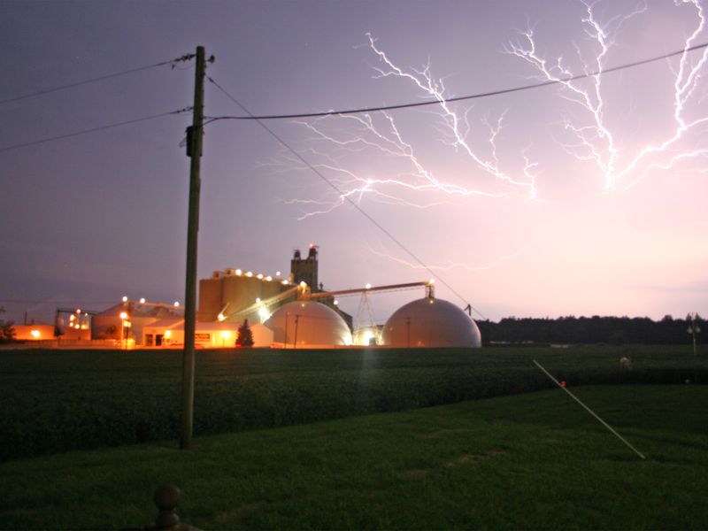 Spider lightning, as seen from the back of my house in Dunkirk Indiana ...