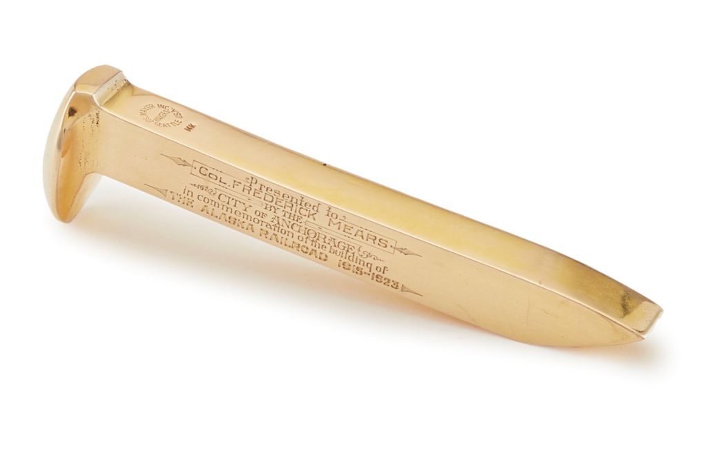 The Alaska Railroad's Golden Spike Hammered in by President Harding ...