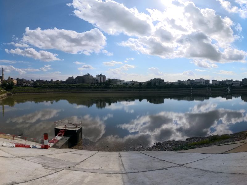 أOvercast skies above the rainwater Sheikh Radwan neighborhood in Gaza ...