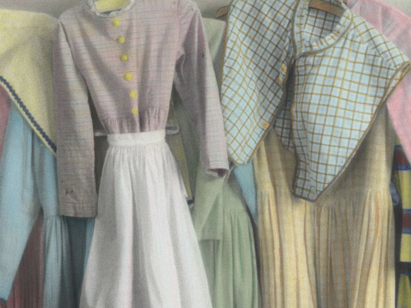 shaker dresses hanging, hand colored, infrared film | Smithsonian Photo ...