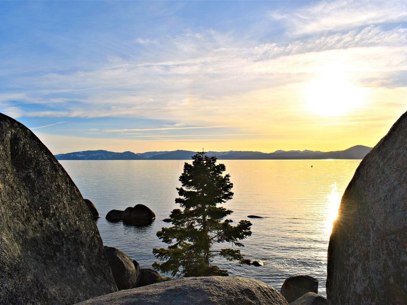 Sunset at Sand Harbor Beach, Lake Tahoe, Nevada | Smithsonian Photo ...