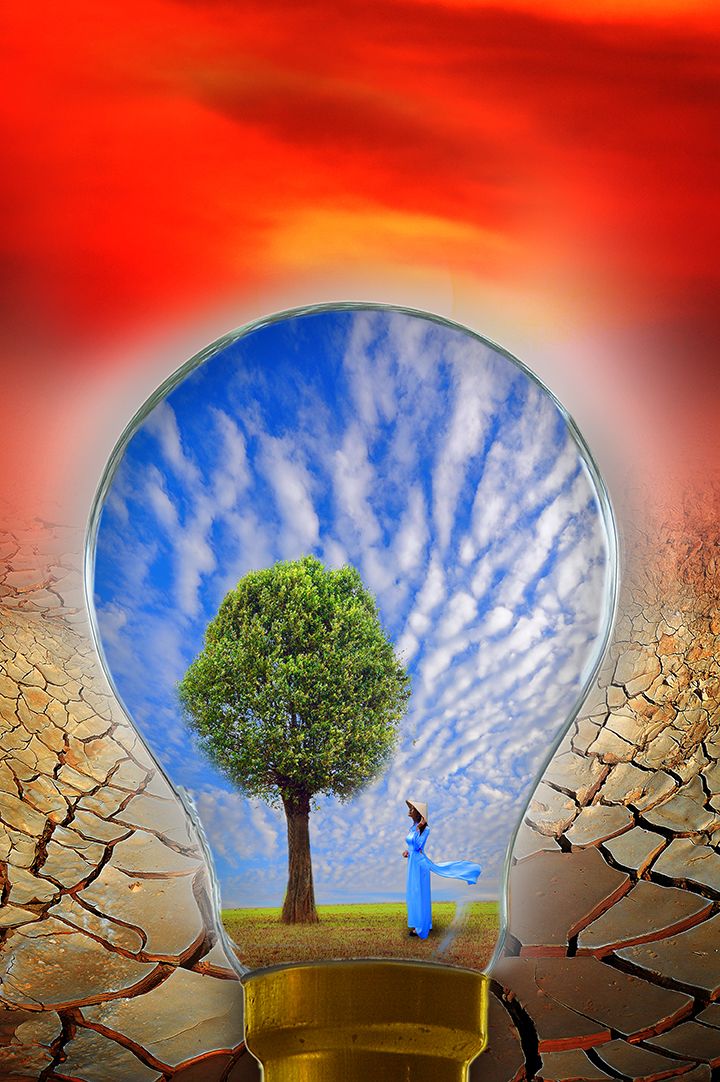 The nature world of our earth. I creative this photo with the mixing of ...