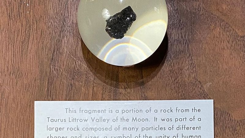 Apollo 11 Plaque Left On Moon And Rocks