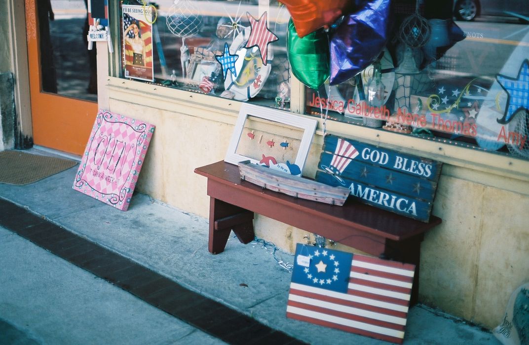 Traditional storefront in the town of Cocoa Beach, Florida ...