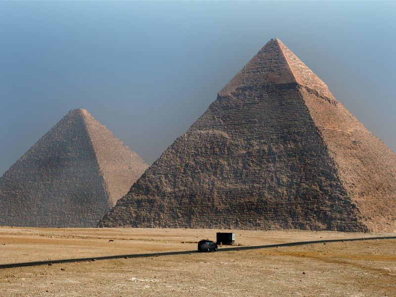 The pyramids of Giza , one of the greatest seven wonders of the world ...