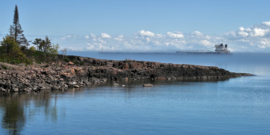 MV Edwin H. Gott departing Two Harbors in fog | Smithsonian Photo ...