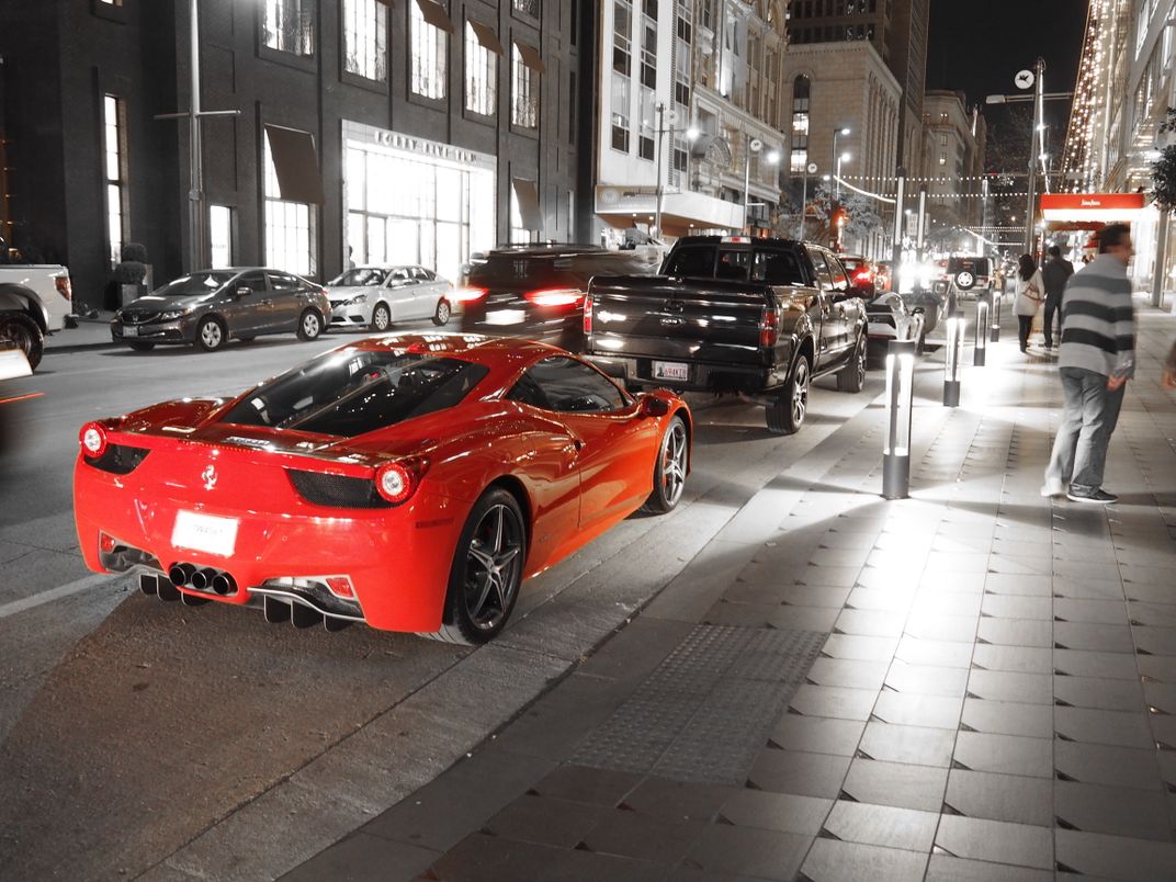 A red Ferrari in the Dallas night | Smithsonian Photo Contest ...