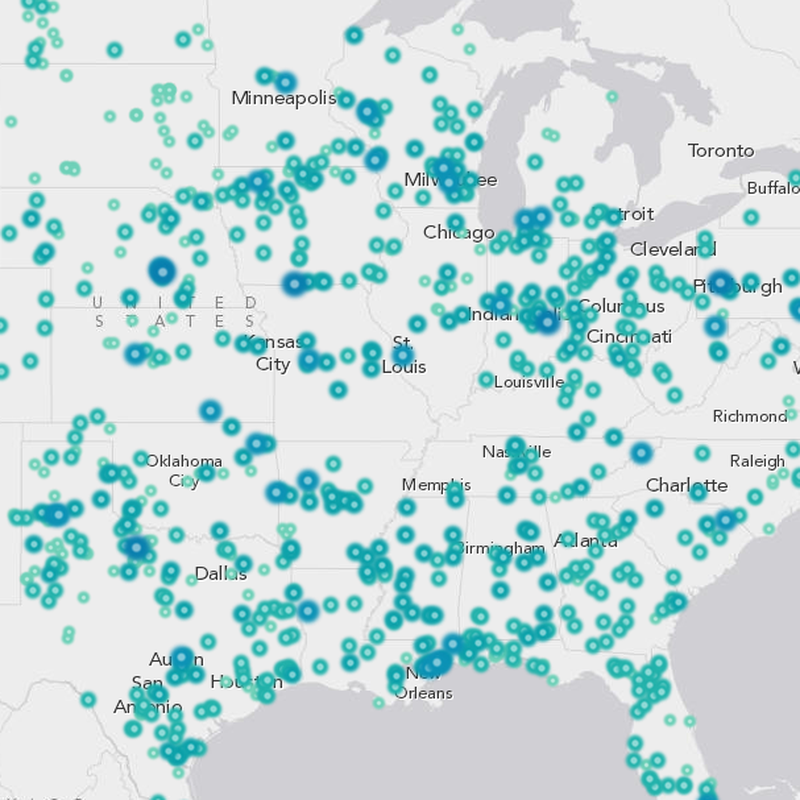 Tornado Locations Map