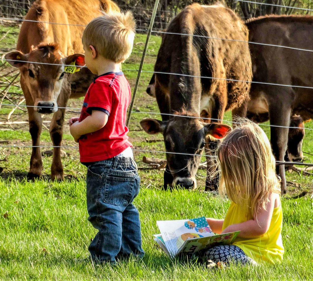 Grandkids reading to the cows | Smithsonian Photo Contest | Smithsonian ...