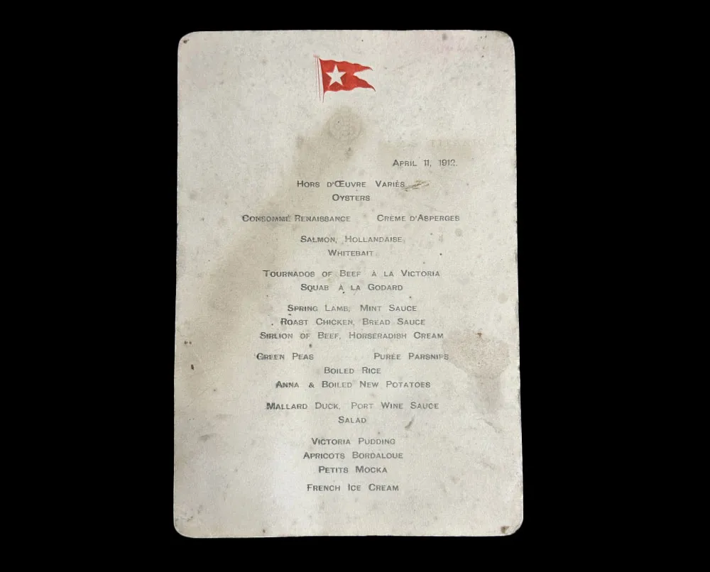 Titanic First Class Dinner Menu The Titanic's Incredible Menu Revealed