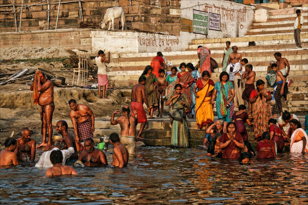 Early morning ritual bathing at the Ganges. | Smithsonian Photo Contest ...