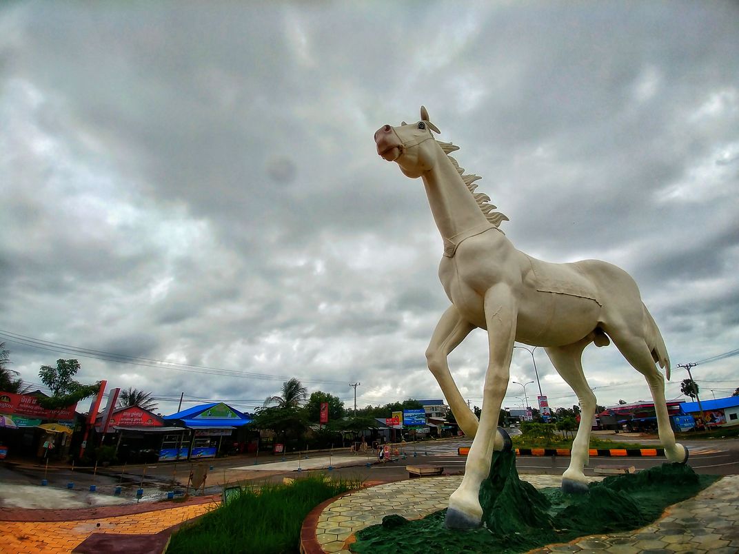 A white hose monument in Keb Province, Cambodia. | Smithsonian Photo ...