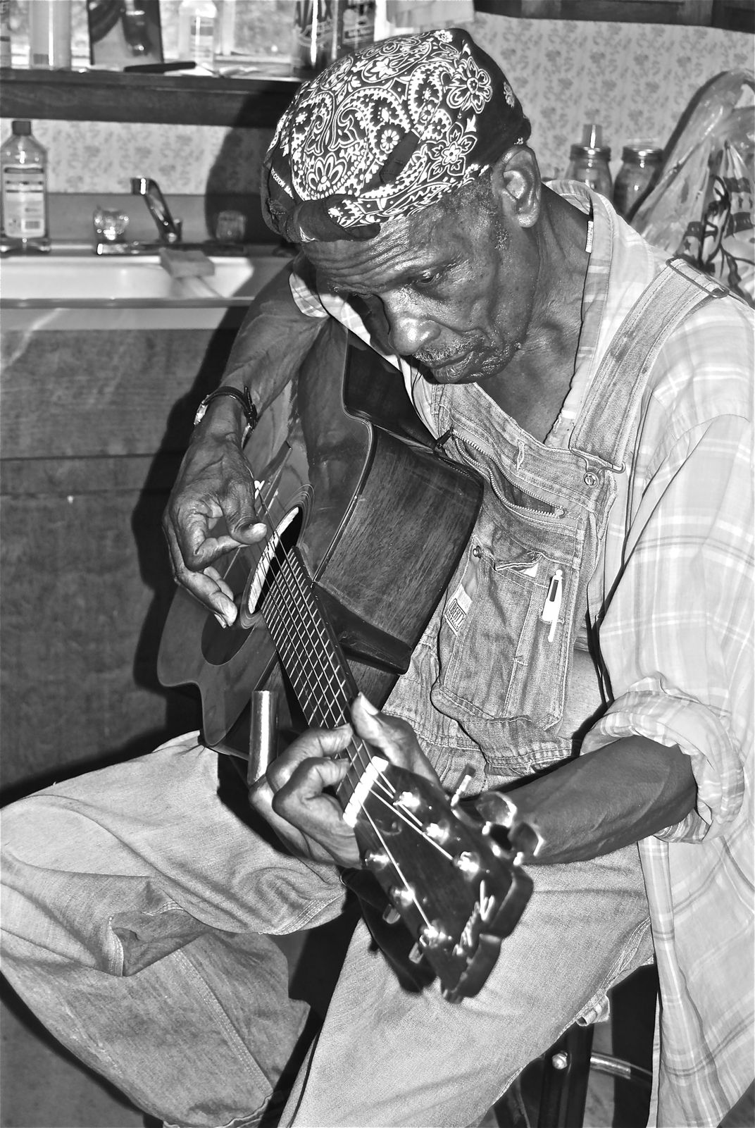 In the home of blues legend, LC Ulmer, with his guitar | Smithsonian ...