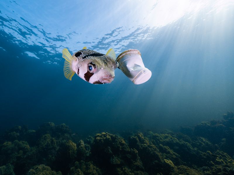 Puffer fish and the plastic cup | Smithsonian Photo Contest ...