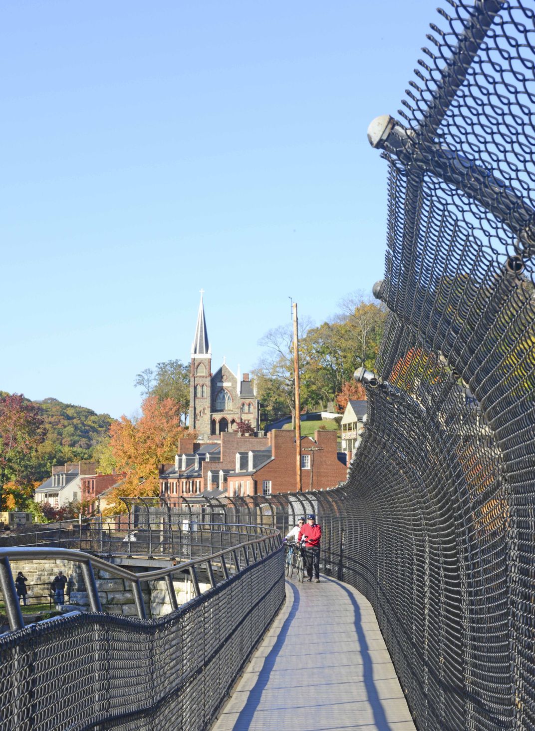 The cat walk of the train bridge at Harper's Ferry, going from West ...
