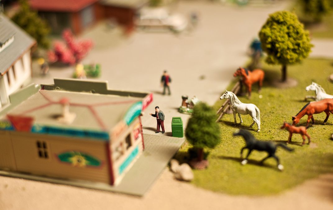 Miniature model of an American country town at an antique shop in ...