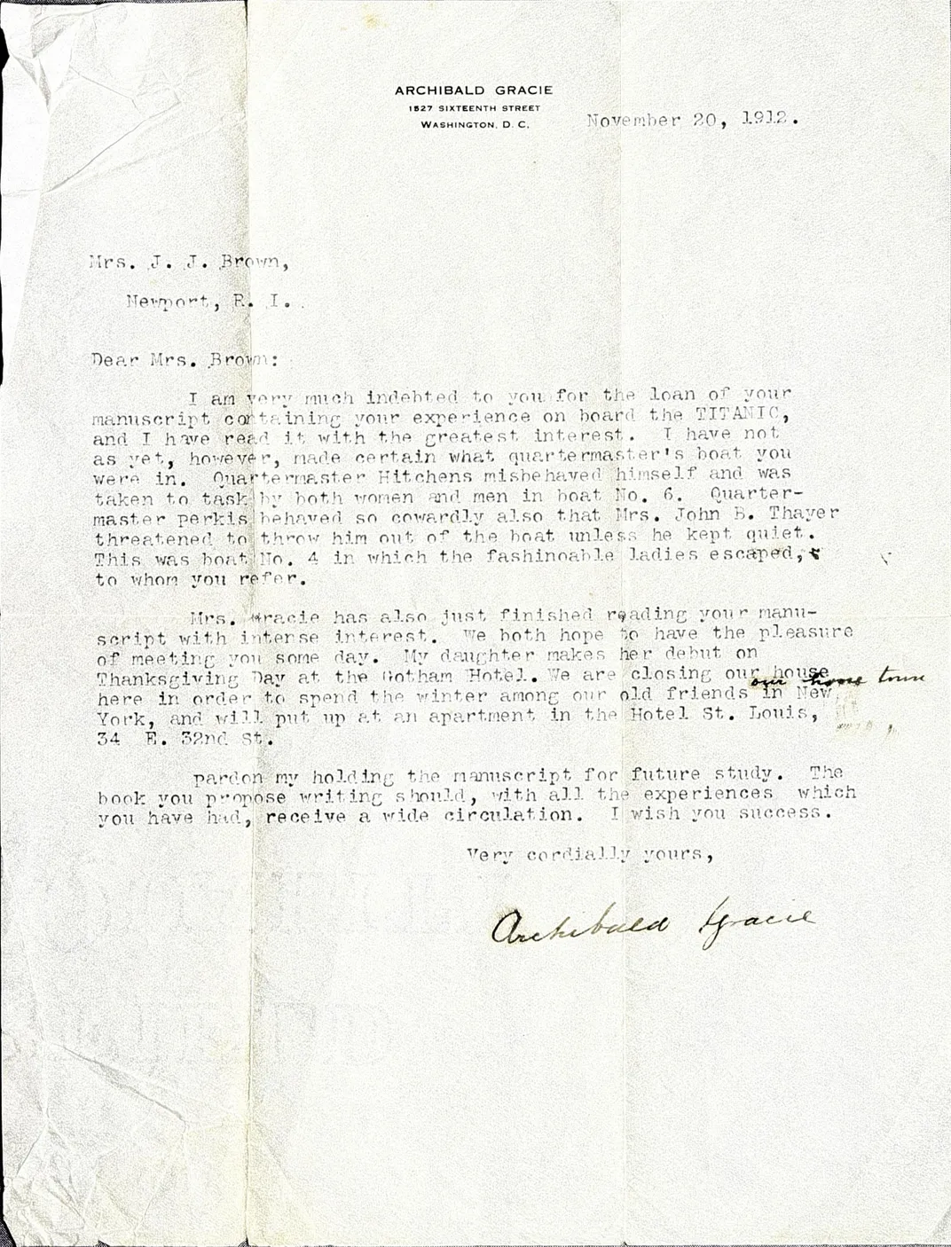 See Rare Letters From a Titanic Passenger, Who Called the Vessel a ...
