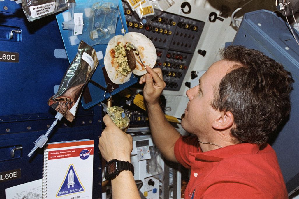 space shuttle eating