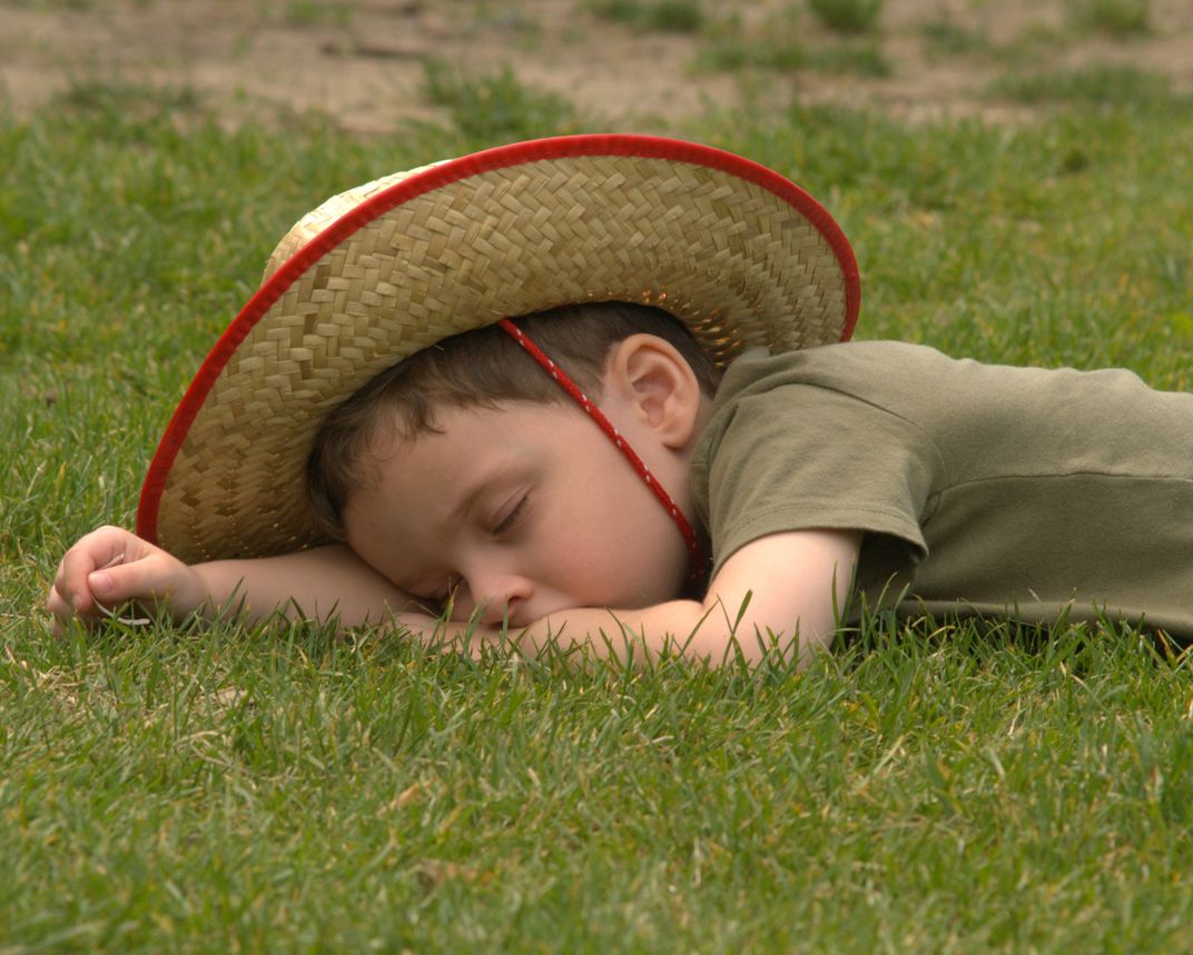 Little Zachary had a little too much fun in the sun at a Spring picnic ...
