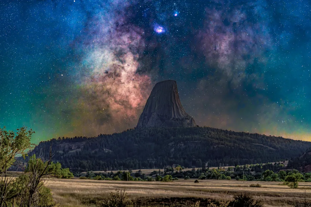 Lagoon Nebula over Devils Tower | Smithsonian Photo Contest ...