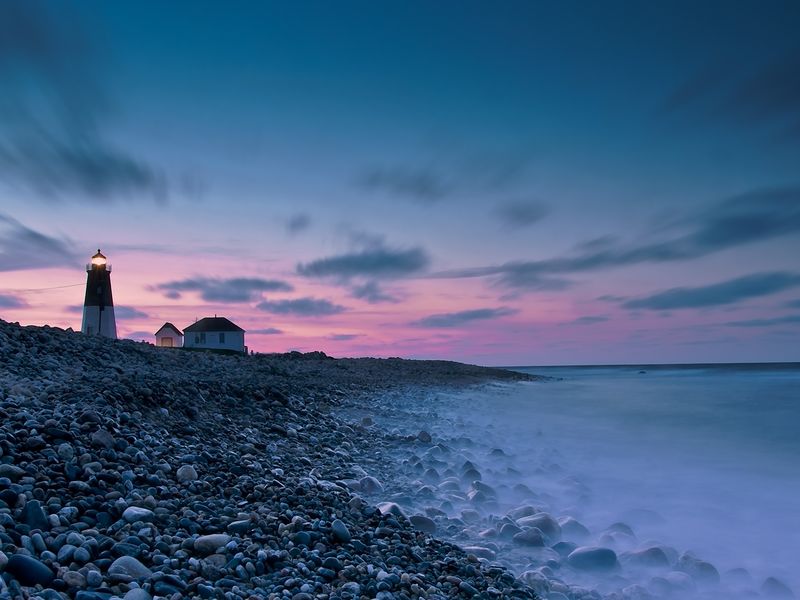 Early morning shoot at Point Judith Lighthouse. The Point Judith Light ...