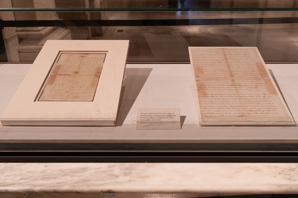See Thomas Jefferson's Handwritten Copy of the Declaration of Independence