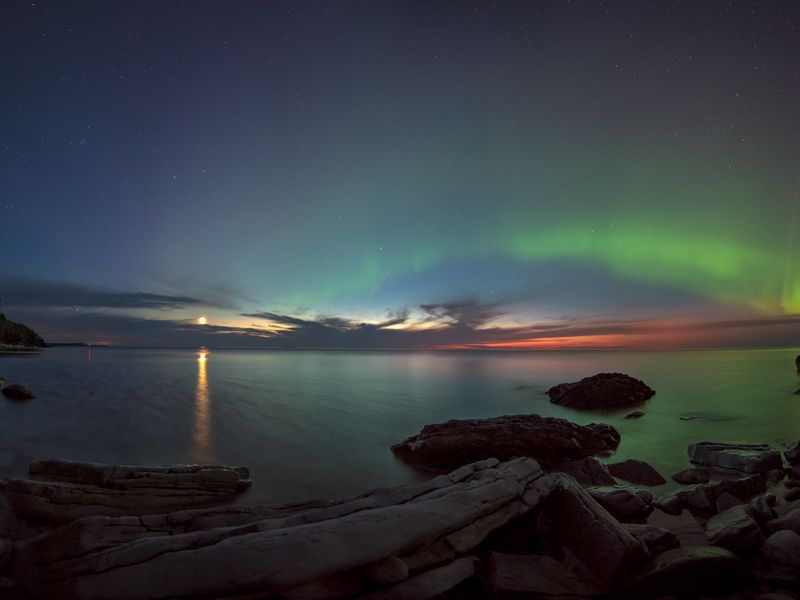 Sunset , Moonset and Aurora together in one frame | Smithsonian Photo ...