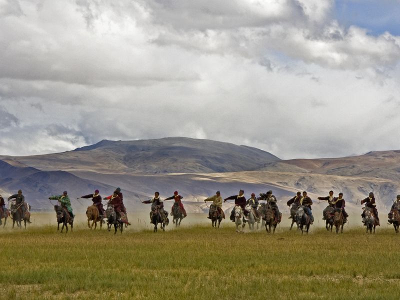 A tough horse race at an altitude of 15,000 Ft.at the Himalaya at ...