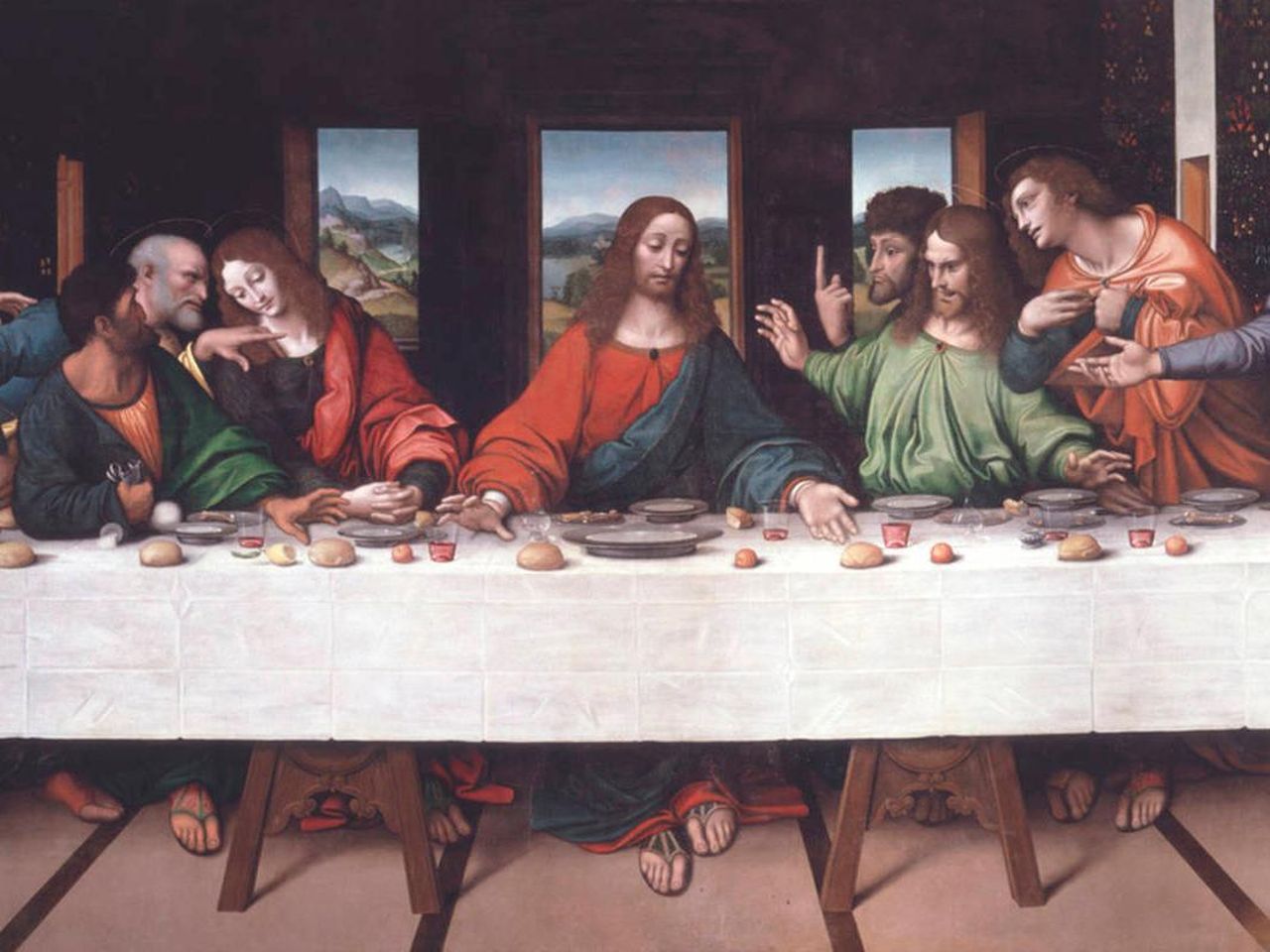 The Last Supper Original Painting By Leonardo Da Vinci Wallpaper