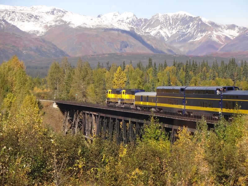 Crossing Hurricane Gulch, Train Trestle on Alaska Railroad ...