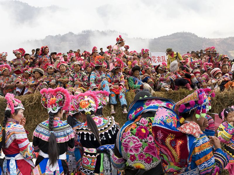 The Yi women of Northern Yunnan get together annually to show off their ...