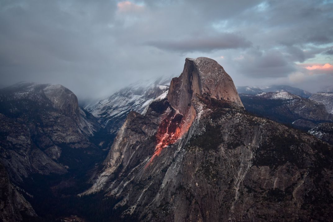 Sunset on Half Dome during February Equinox | Smithsonian Photo Contest ...