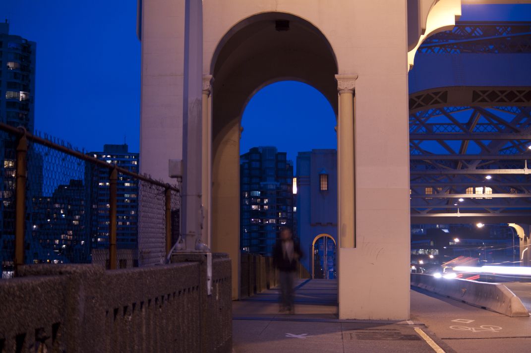 the Burrard St. Bridge connects the hip neighborhood of Kitsilano to ...