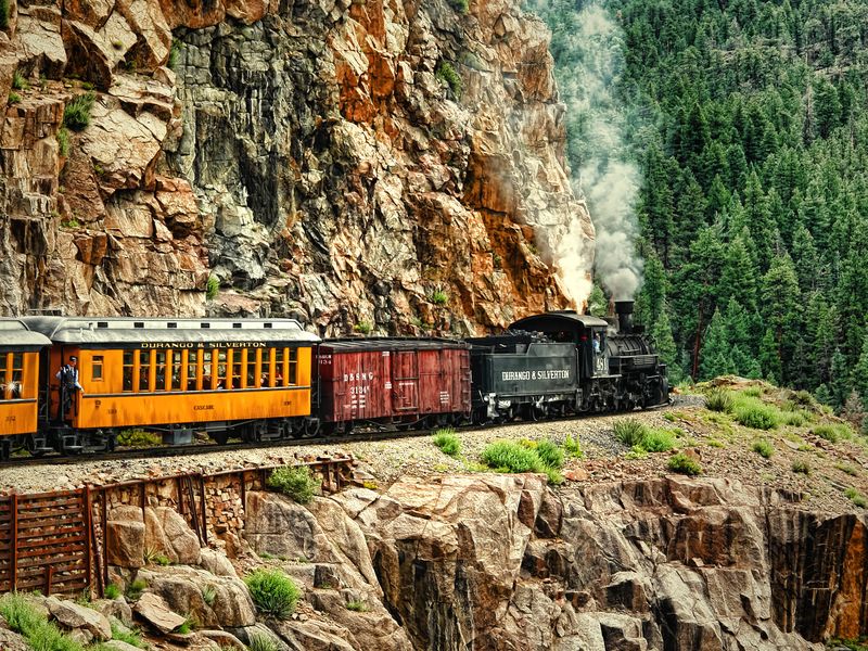 Train engine number 481 of the Durango Silverton Narrow Gauge Railroad ...