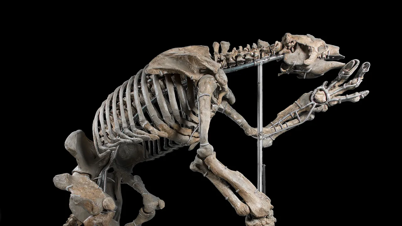 sloth skeleton labeled