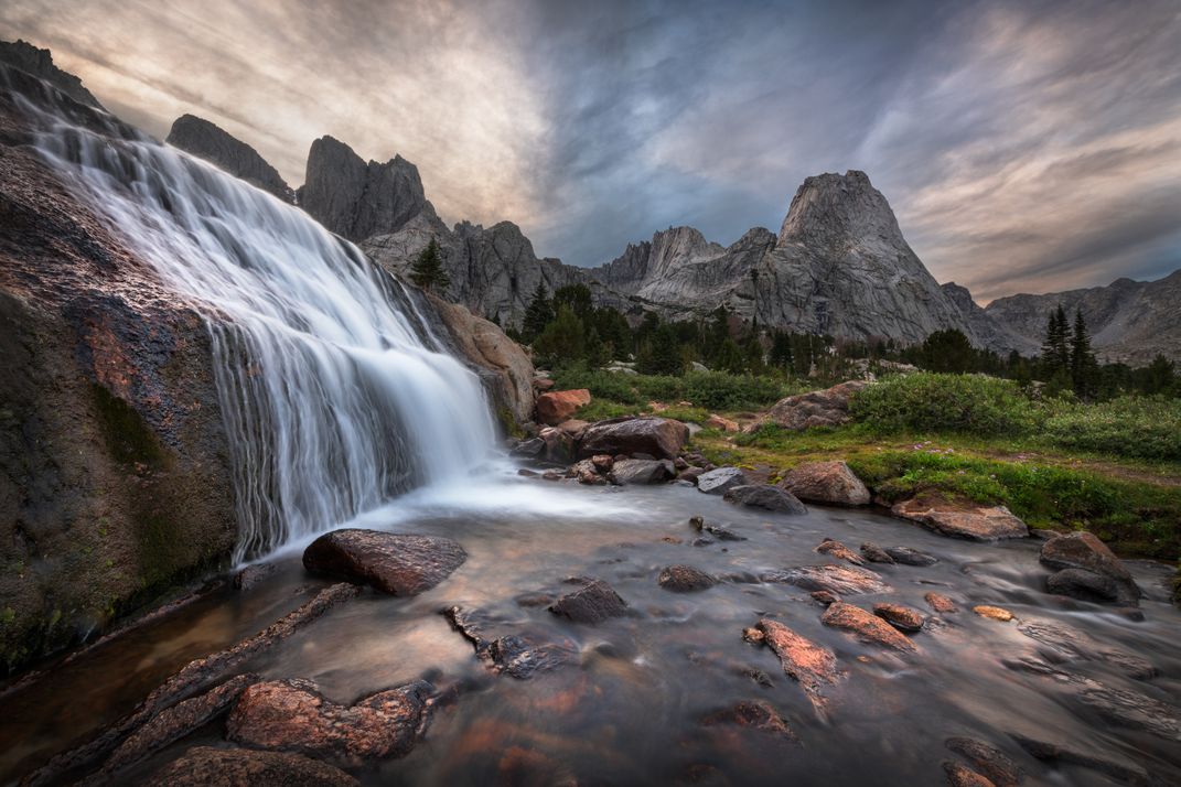 Cirque of the Towers waterfall Wind River Range | Smithsonian Photo ...