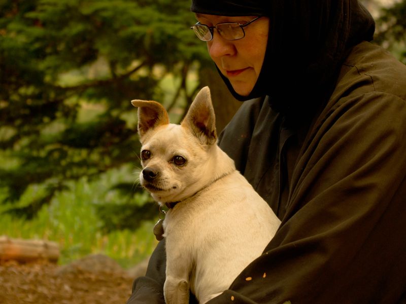 A Greek Orthodox Nun sitting with her dog | Smithsonian Photo Contest ...