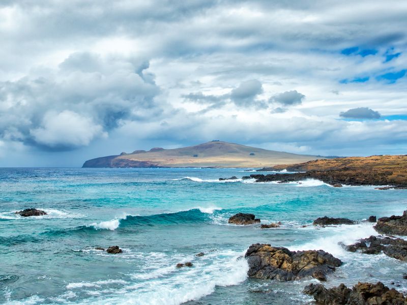 Beach on the Pacific Ocean island of Easter Island | Smithsonian Photo ...