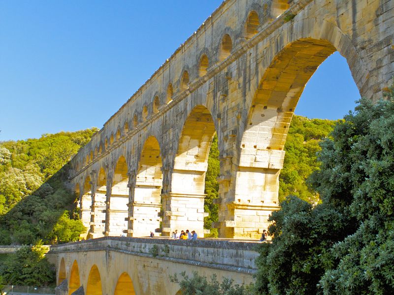 The Pont de Garde is a famous Roman landmark in the south of France ...