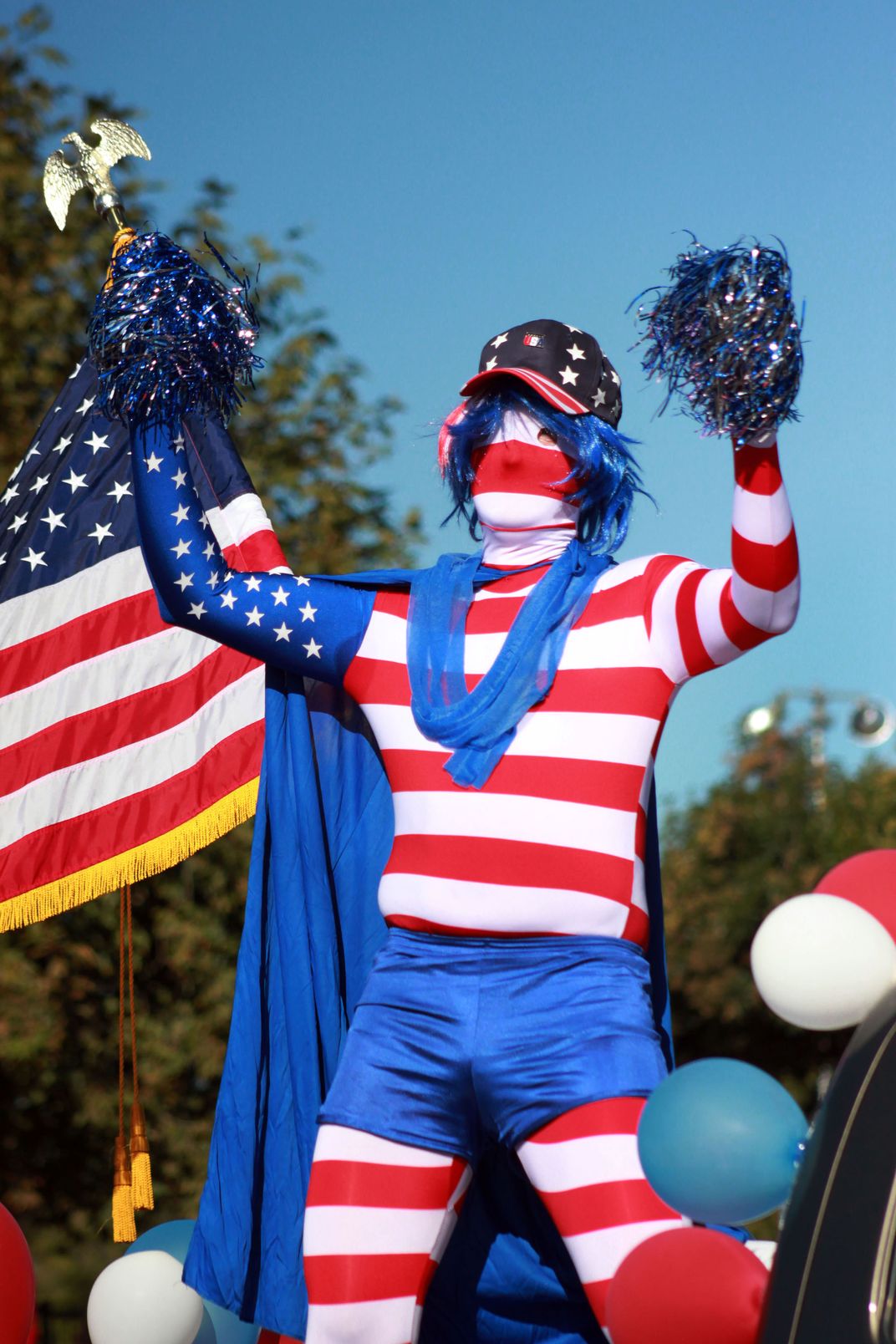 Patriotism at it's finest in our small town Veteran's Day parade ...