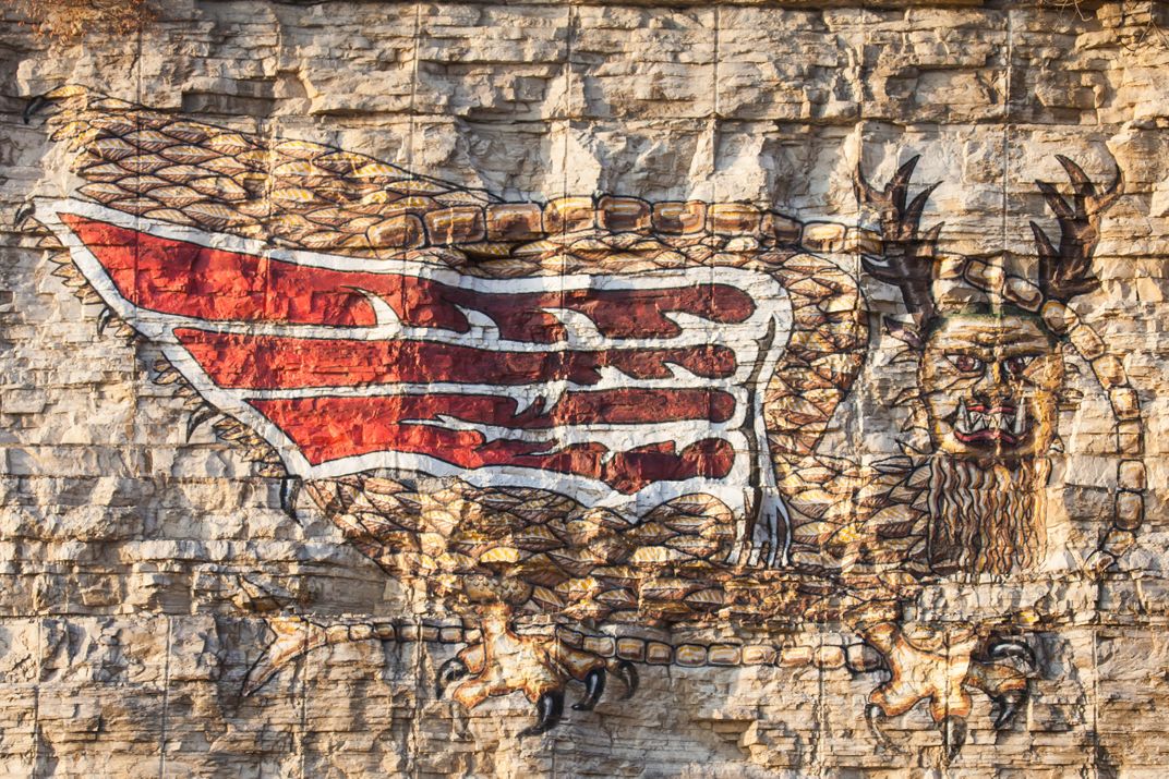Piasa Indian Bird Medieval painting discovered on Bluffs in 1639ca by ...