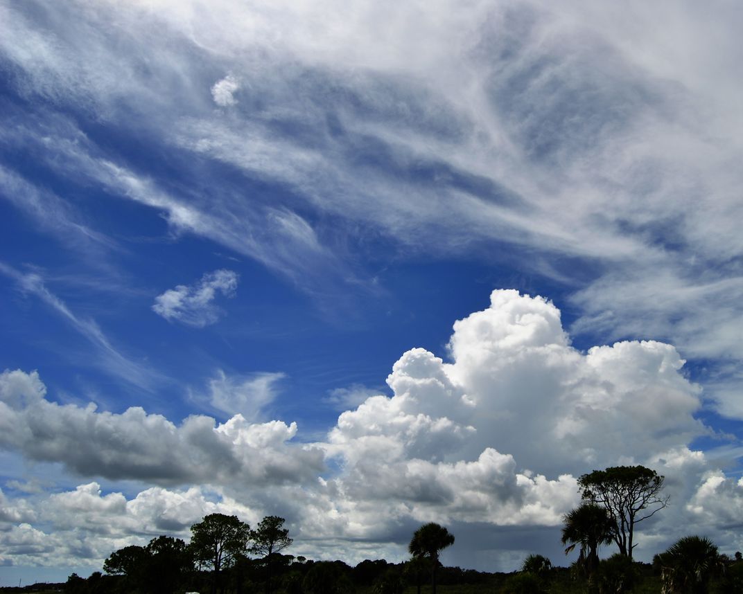 A bright blue and slightly rainy day at the Merritt Island National ...