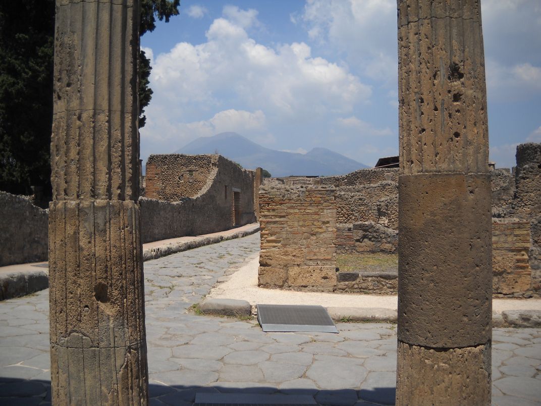 Vesuvius through columns | Smithsonian Photo Contest | Smithsonian Magazine