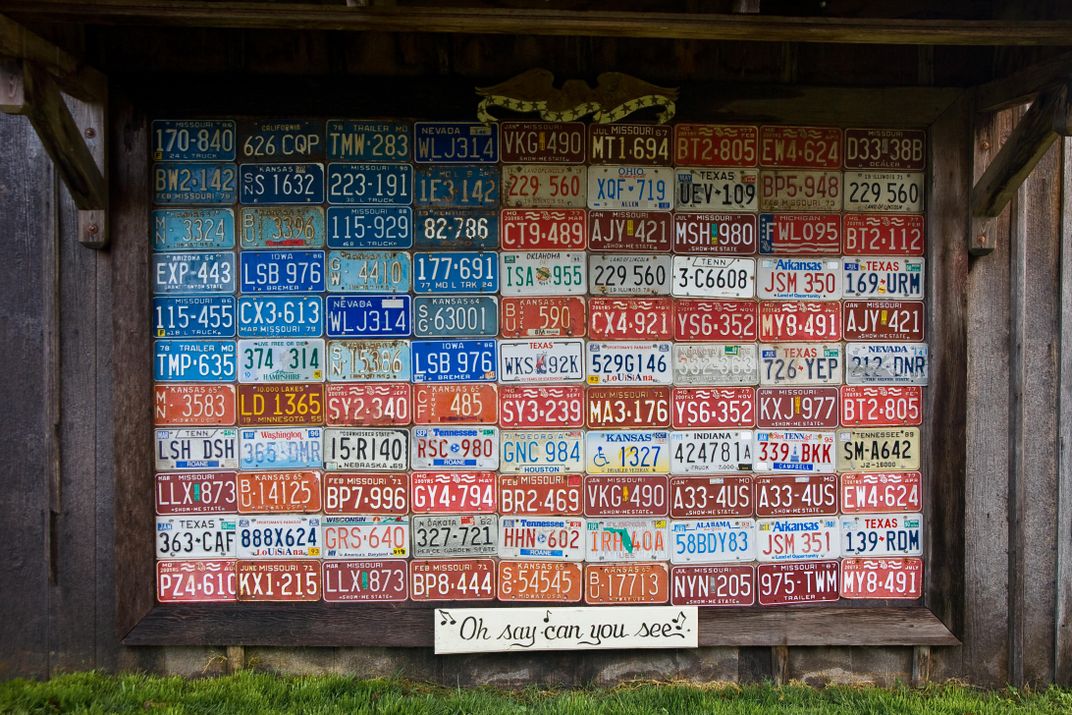 American Flag Mosaic Made of License Plates, Jasper County, Missouri ...