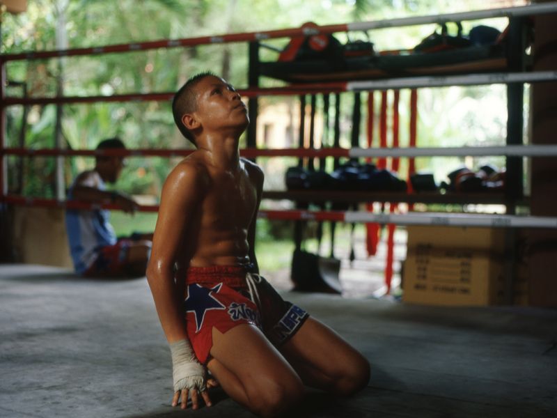 Bangplee Thailand at a Thai Boxing Camp. This fighter is known as a ...