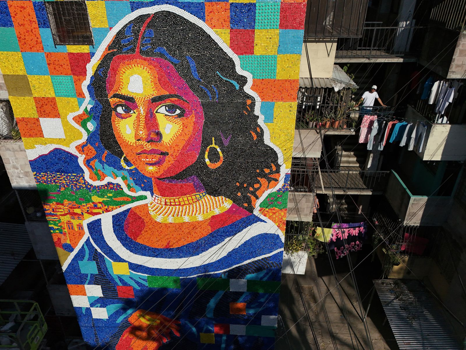 This Massive Mural Made From 100,000 Bottle Caps Is One Artist's ...