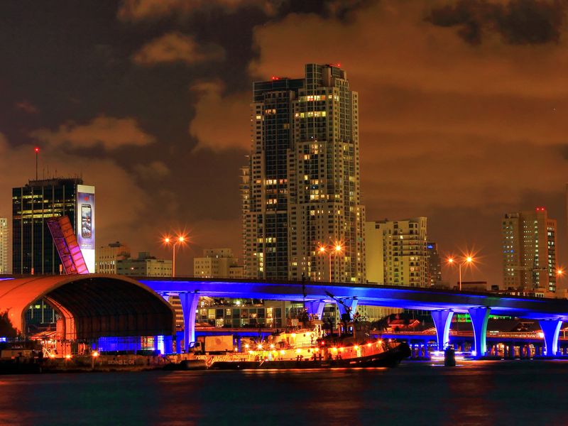 This long exposure of the bridge in Miami needed a little help so I ran ...